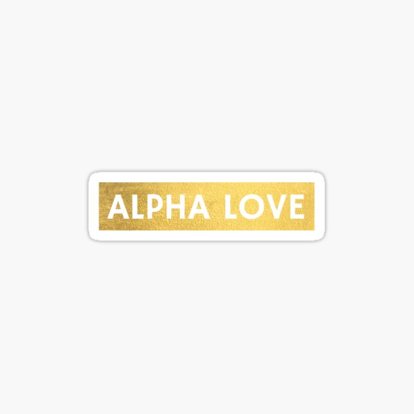 "Gold Alpha Love" Sticker for Sale by meganlj | Redbubble