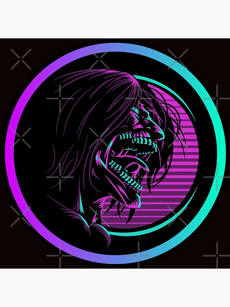 "Attack on Titan Neon Eren AOT" Poster for Sale by Cardano76 | Redbubble