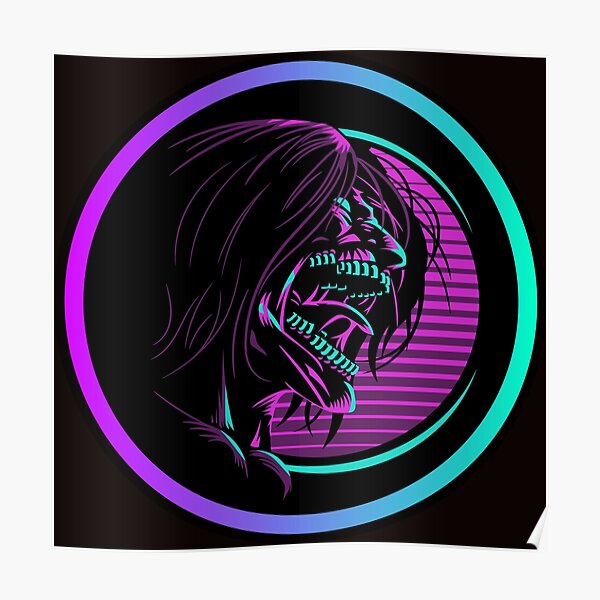 "Attack on Titan Neon Eren AOT" Poster for Sale by Cardano76 | Redbubble