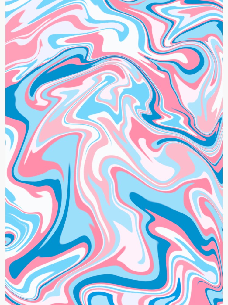 "subtle trans pride marble swirl" Sticker by paintedpaw-cat | Redbubble