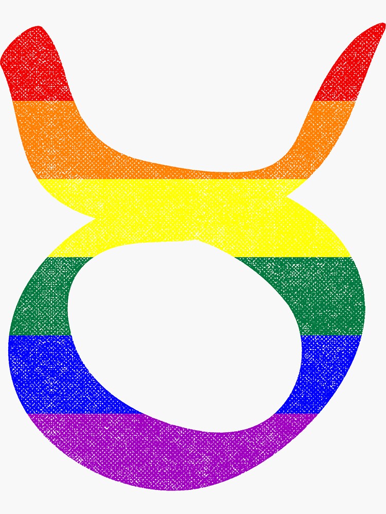 Lgbt Gay Pride Flag Taurus Zodiac Sign Sticker For Sale By Valador