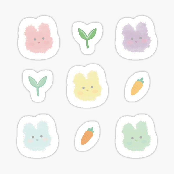 "Bunny Spring Day Pack" Sticker for Sale by HyloCreations | Redbubble