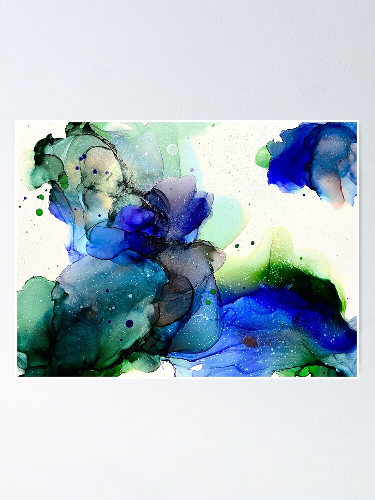 "Indigo, Emerald, Rainforest Green, Coral & Brass" Poster by ...