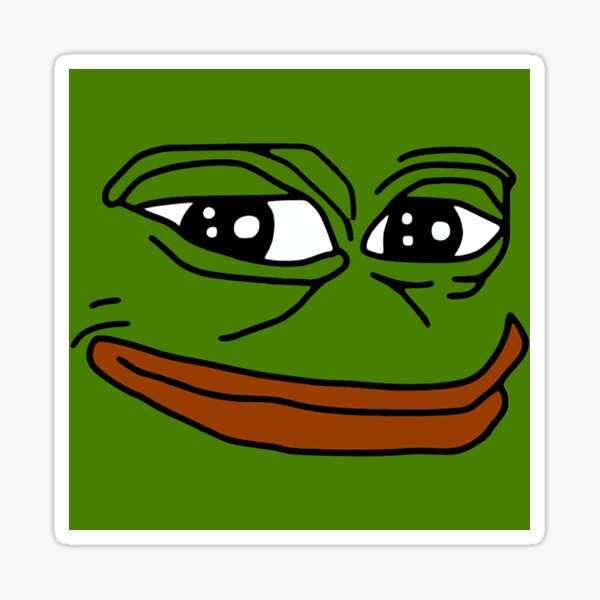 "Pepe The Frog Face" Sticker for Sale by kronotic | Redbubble