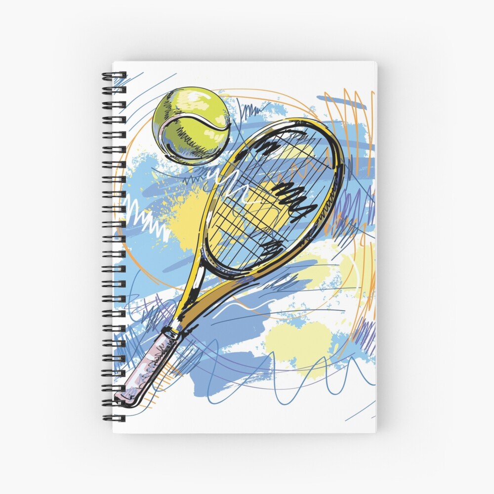 "Hand drawn with graffiti tennis sport" Spiral Notebook for Sale by ...