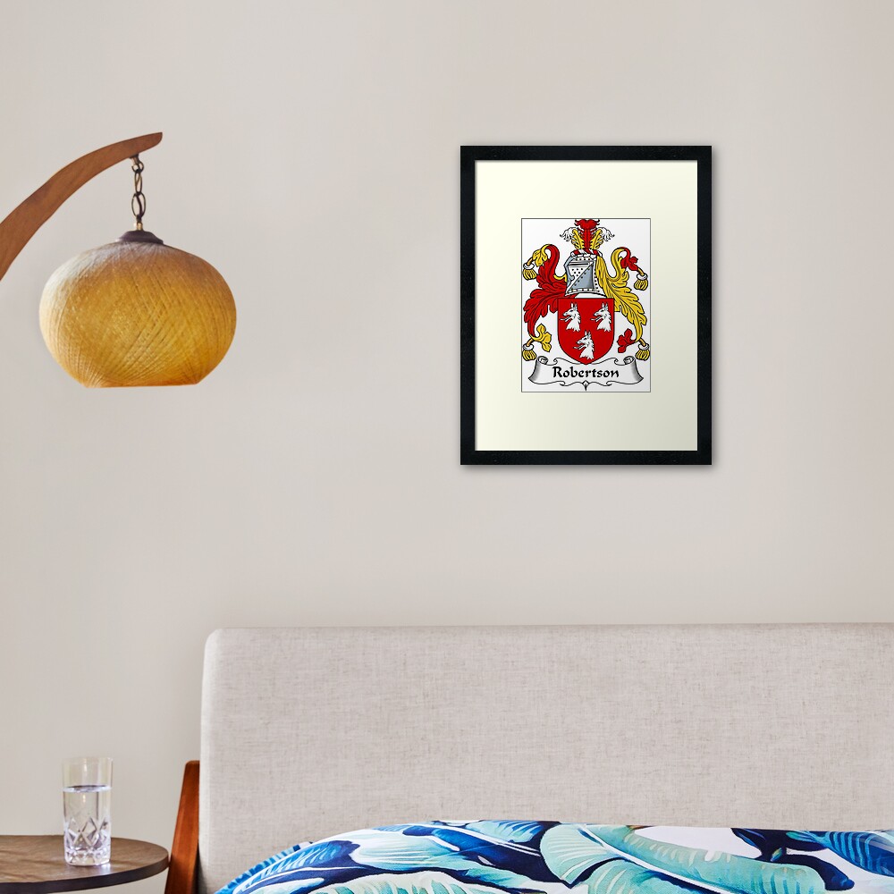 "Robertson Coat of Arms / Robertson Family Crest" Framed Art Print for ...