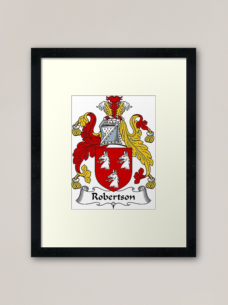 "Robertson Coat of Arms / Robertson Family Crest" Framed Art Print for ...