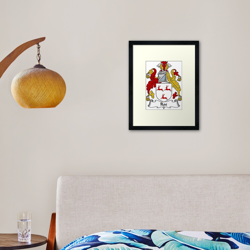 "Roe Coat of Arms / Roe Family Crest" Framed Art Print for Sale by ...
