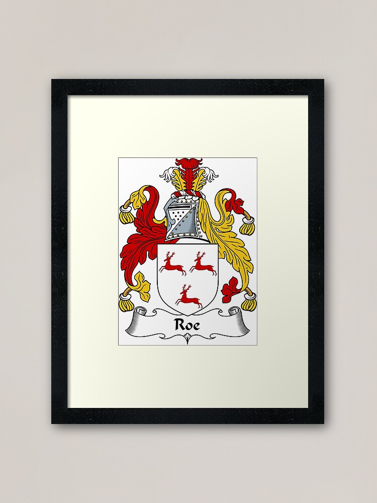 "Roe Coat of Arms / Roe Family Crest" Framed Art Print for Sale by ...