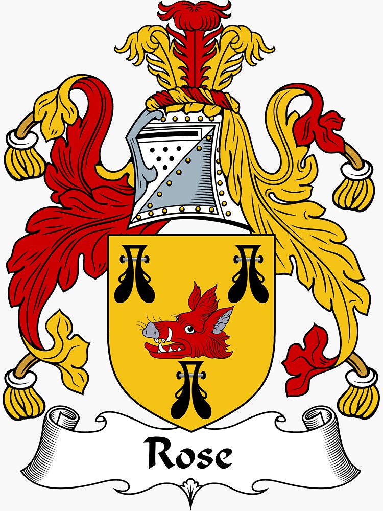"Rose Coat of Arms / Rose Family Crest" Sticker for Sale by ...