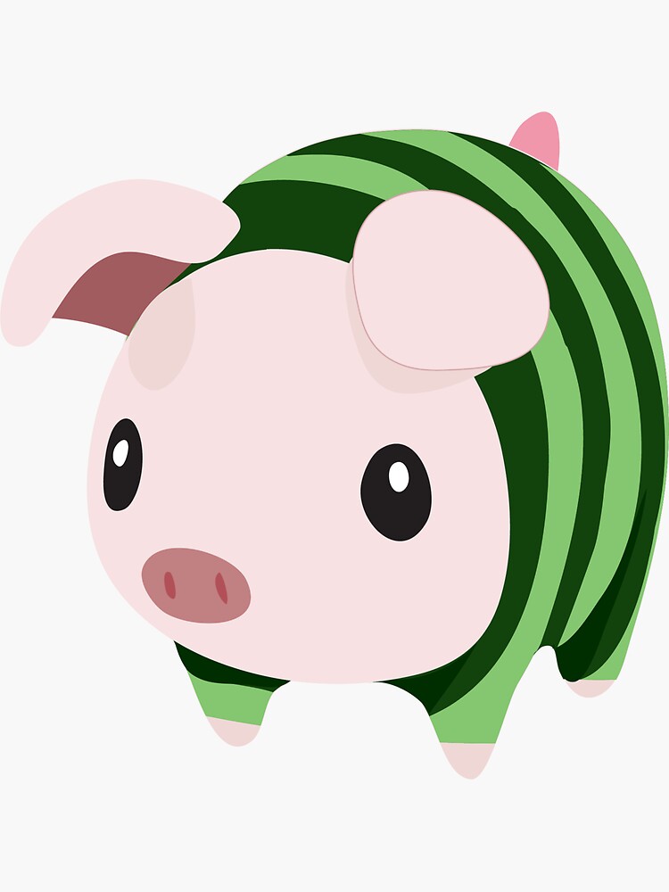 Pegatina «Poogie Piggie Monster Hunter Print Sandía» de niymi | Redbubble