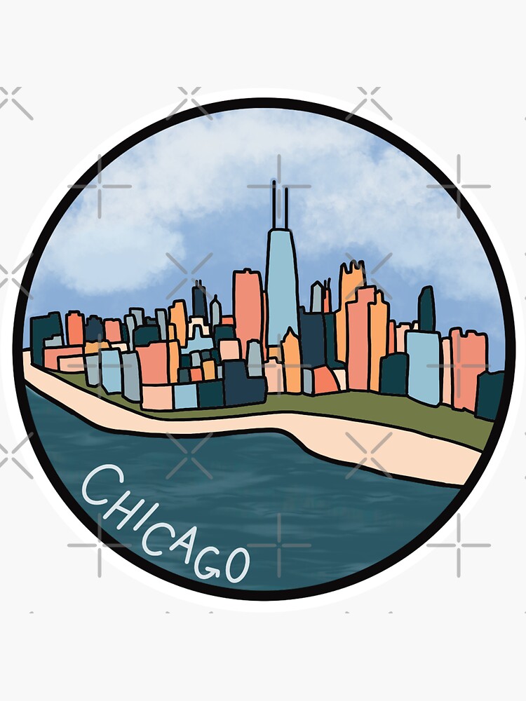 "Chicago Skyline" Sticker for Sale by allisonjoann | Redbubble