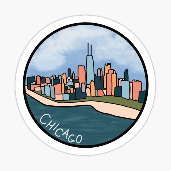 "Chicago Skyline" Sticker for Sale by allisonjoann | Redbubble