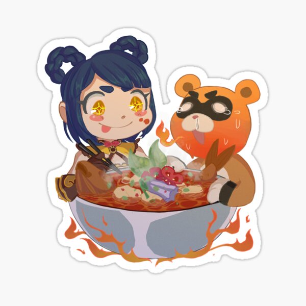"Xiangling and Guoba " Sticker for Sale by nikonauru | Redbubble