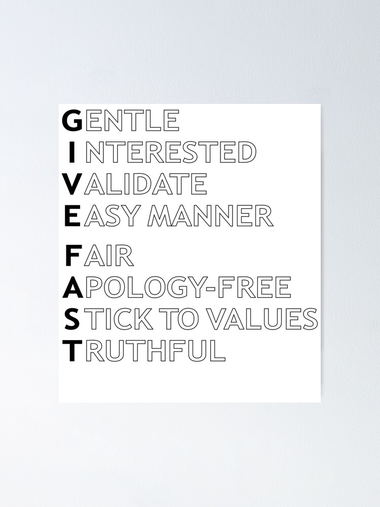 "GIVE FAST DBT Skill" Poster for Sale by Ollie M | Redbubble