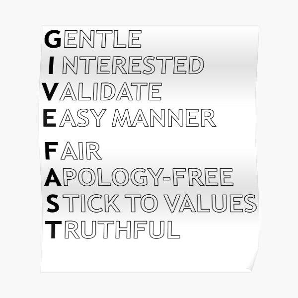 "GIVE FAST DBT Skill" Poster for Sale by noahmcg | Redbubble