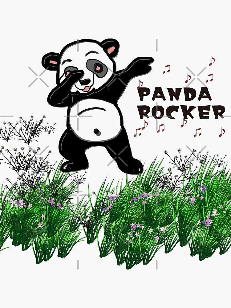 "Cute Rocker panda sticker form the forest" Sticker for Sale by ...