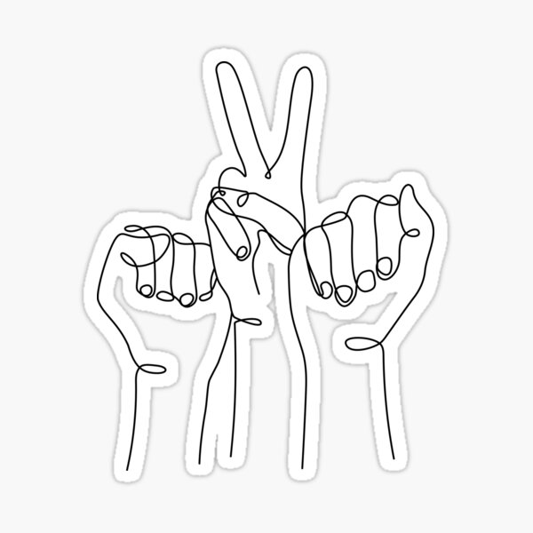 "Raised Fists and Peace Signs" Sticker by megle | Redbubble