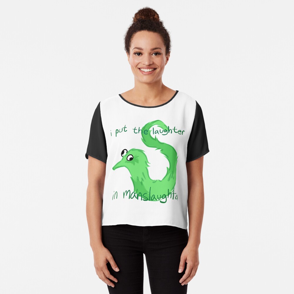 "i put the laughter in manslaughter" Sticker for Sale by LondonBlu ...