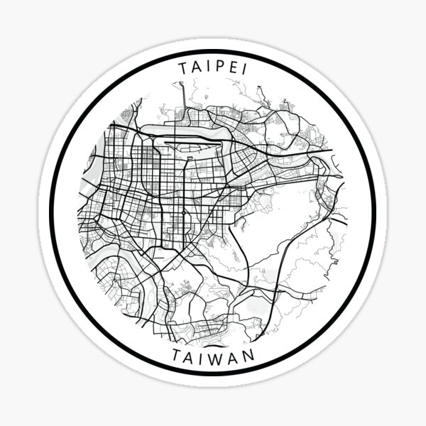 "Taipei, Taiwan Map (Theme 1)" Sticker for Sale by Mapnify | Redbubble