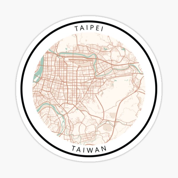 "Taipei, Taiwan Map (Theme 2)" Sticker for Sale by Mapnify | Redbubble