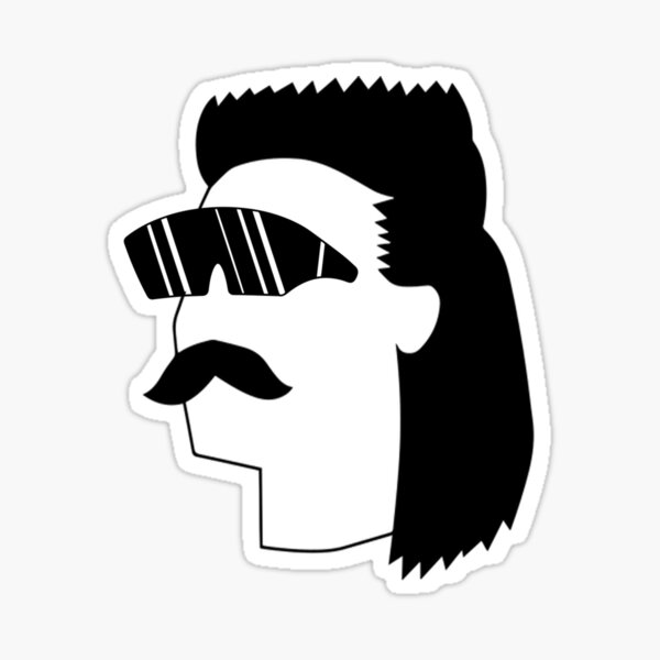 "Mullet Man" Sticker for Sale by StrAmutt | Redbubble