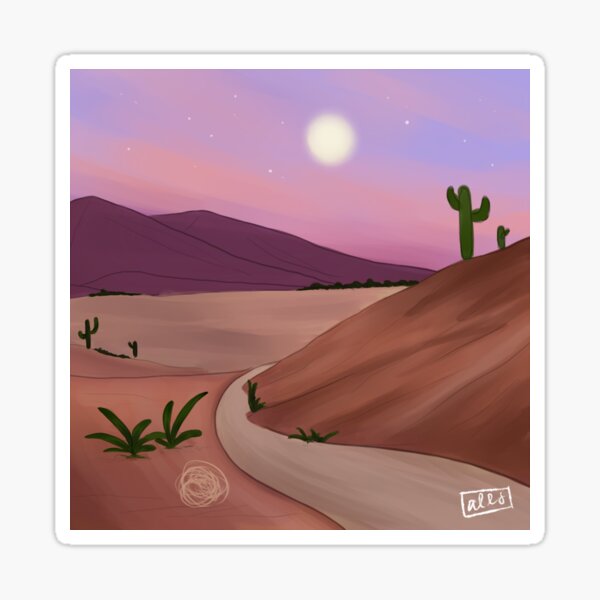 "landscape illustration / desert" Sticker for Sale by alessandraid ...