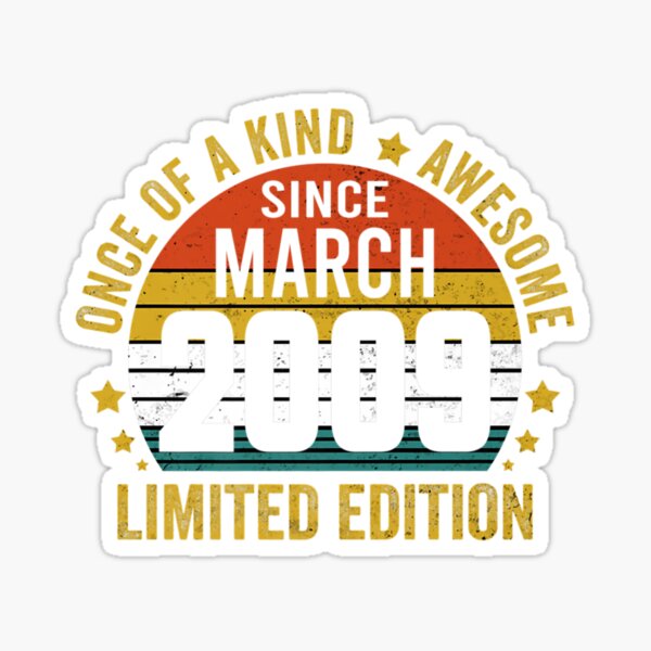 " 12th Birthday March 2009 Vintage 6" Sticker for Sale by UJIZLNEJ ...