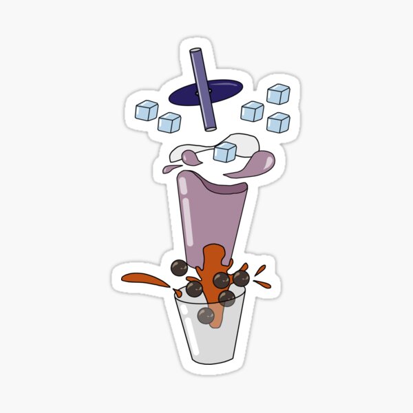 "Exploded Taro Bubble Tea" Sticker for Sale by kyreeeeeeen | Redbubble