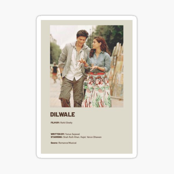 "Dilwale - minimalist movie poster " Sticker for Sale by BollywoodAI ...