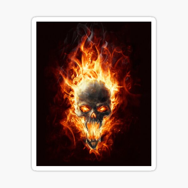 "Fire Skull" Sticker for Sale by NOMAD73 | Redbubble