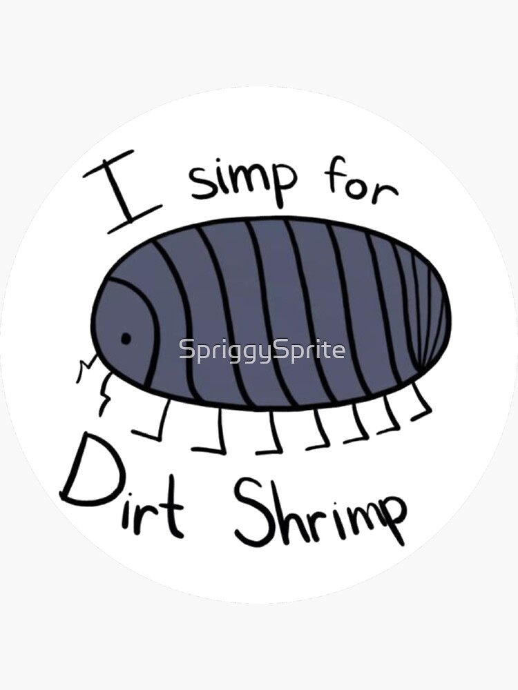 "I simp for Dirt Shrimp" Sticker for Sale by SpriggySprite | Redbubble