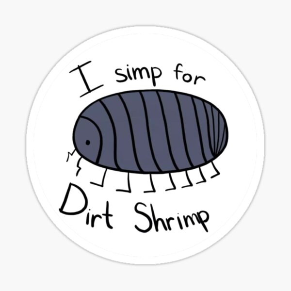 "I simp for Dirt Shrimp" Sticker for Sale by SpriggySprite | Redbubble