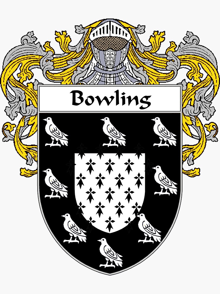 "Bowling Coat of Arms/ Bowling Family Crest" Sticker for Sale by ...