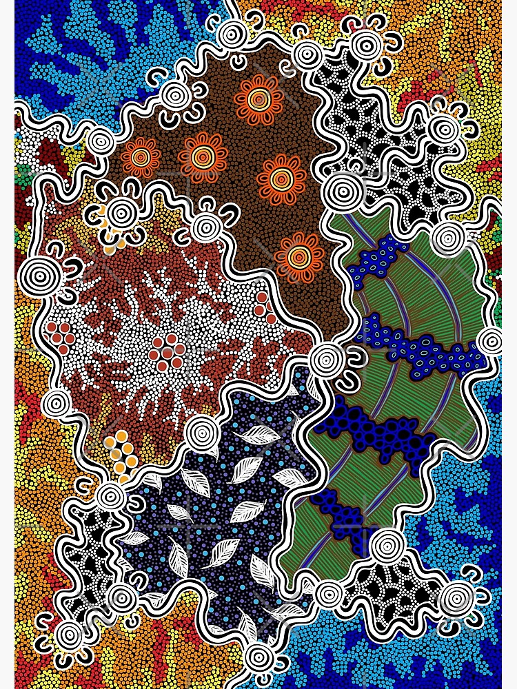 "Authentic Aboriginal Art - The Seasons " Postcard for Sale by ...