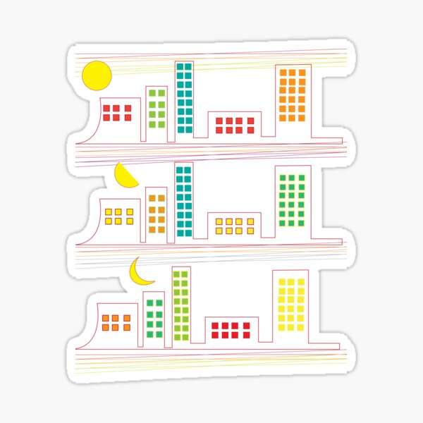 "Radiant Building" Sticker by rosa-design | Redbubble