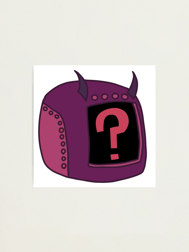 "Cyberpunk emoji sticker question mark" Photographic Print for Sale by ...