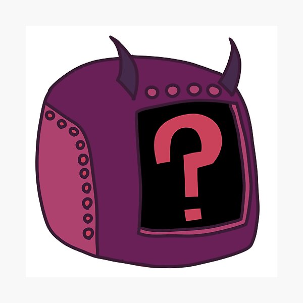 "Cyberpunk emoji sticker question mark" Photographic Print for Sale by ...