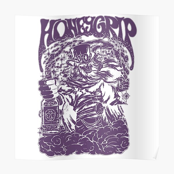 "Uncle Funkle: Mono Deep Purple" Poster by Honeygrip | Redbubble