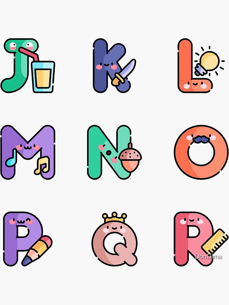 "Cute ABC Alphabet Kids Pack" Sticker for Sale by DonDima | Redbubble
