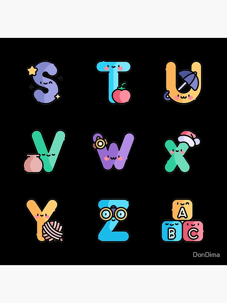 "Cute ABC Alphabet Kids Pack" Poster for Sale by DonDima | Redbubble