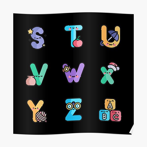 "Cute ABC Alphabet Kids Pack" Poster for Sale by DonDima | Redbubble