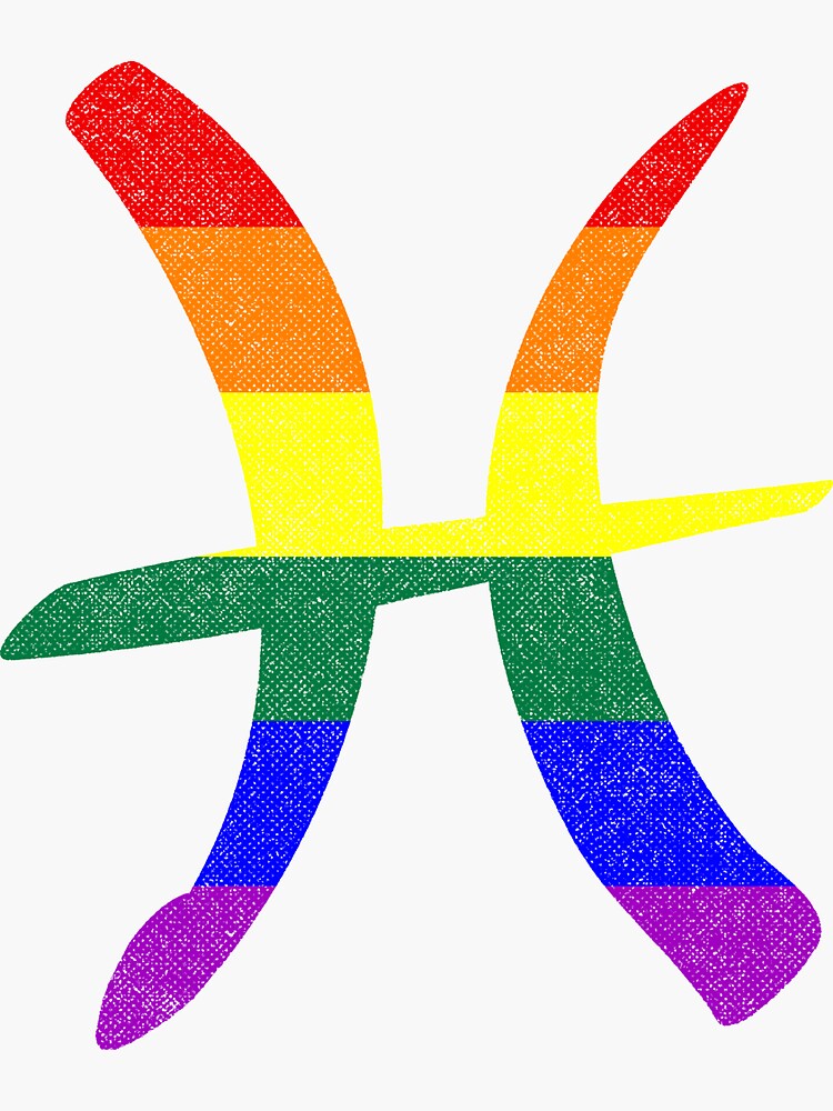 Lgbt Gay Pride Flag Pisces Zodiac Sign Sticker By Valador Redbubble