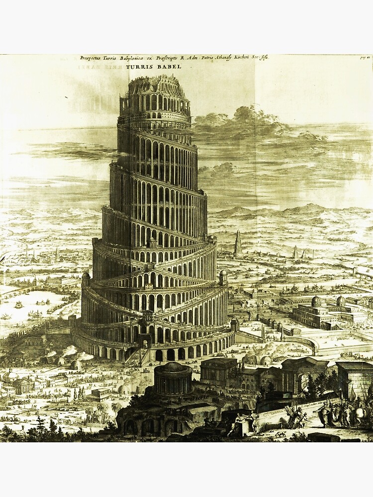 "Tower of Babel, KIRCHER’S Turris Babel (1679)" Poster for Sale by ...