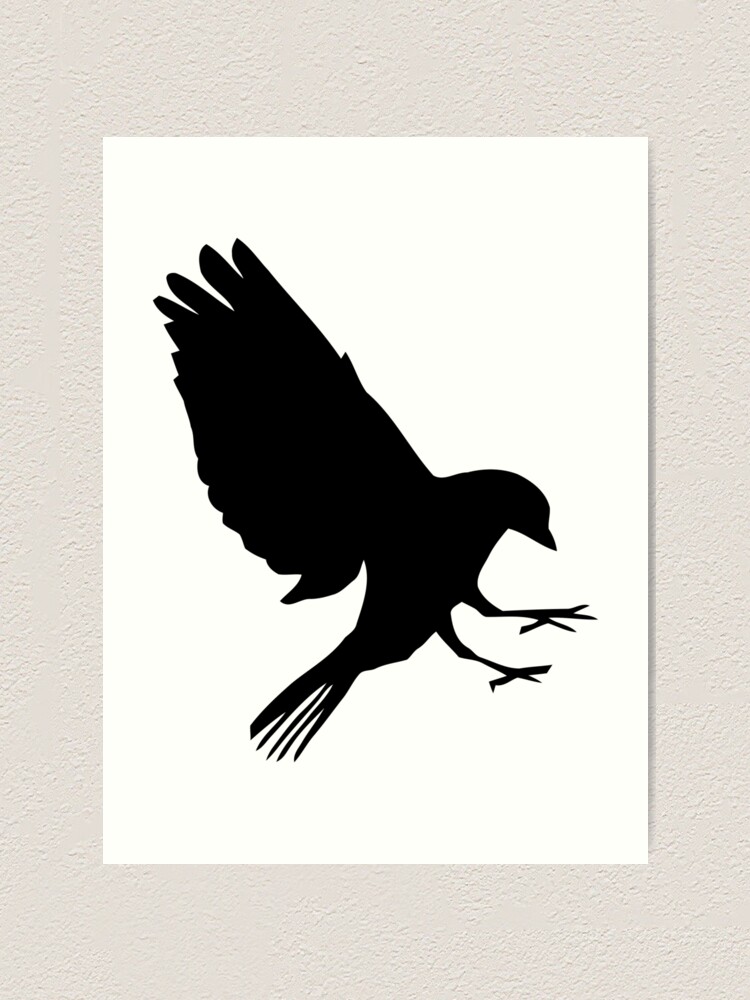 "Blue flying bird silhouetteFlying bird silhouette" Art Print for Sale ...