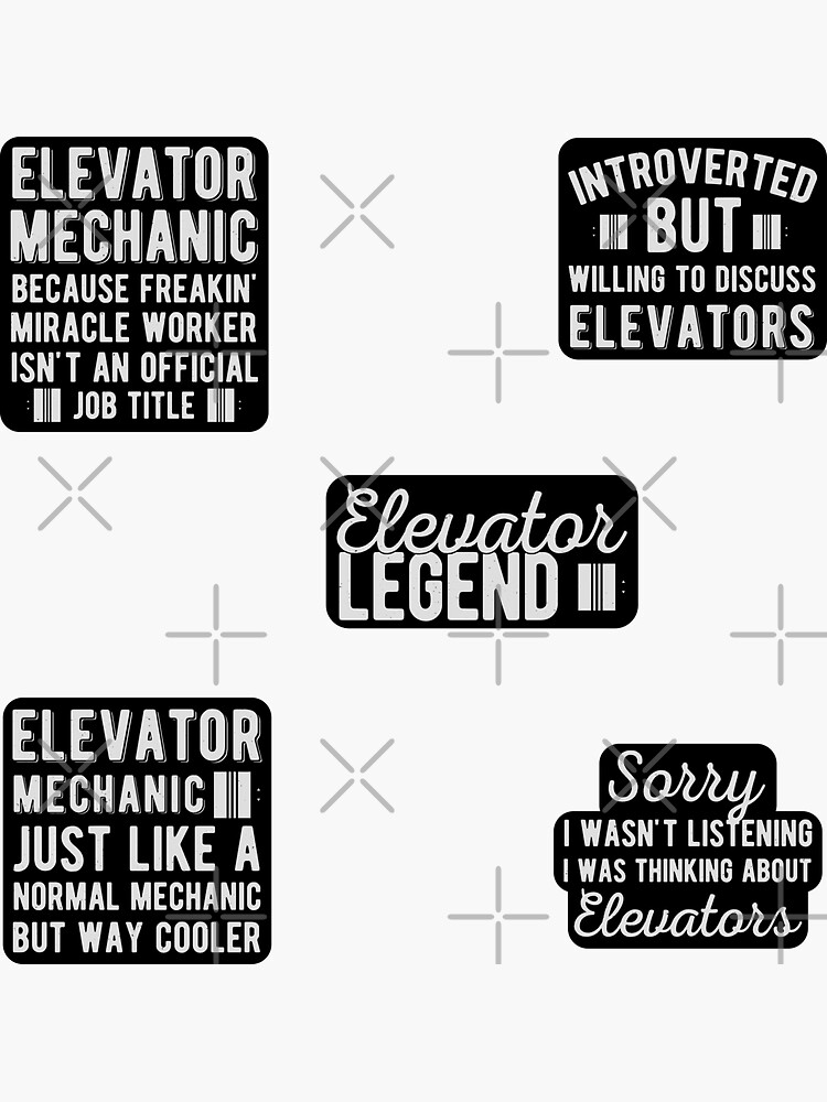 "Pack Funny Elevator Lover" Sticker for Sale by artworkbyrihen | Redbubble