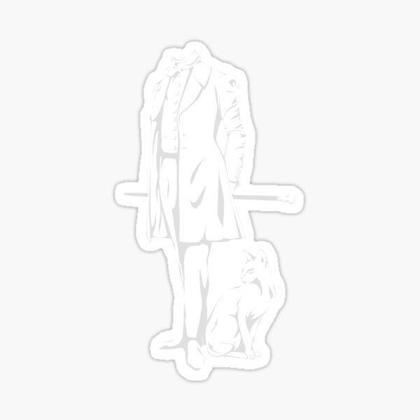 "Victorian Dandy with Cat - Inverted Gray" Sticker for Sale by ...