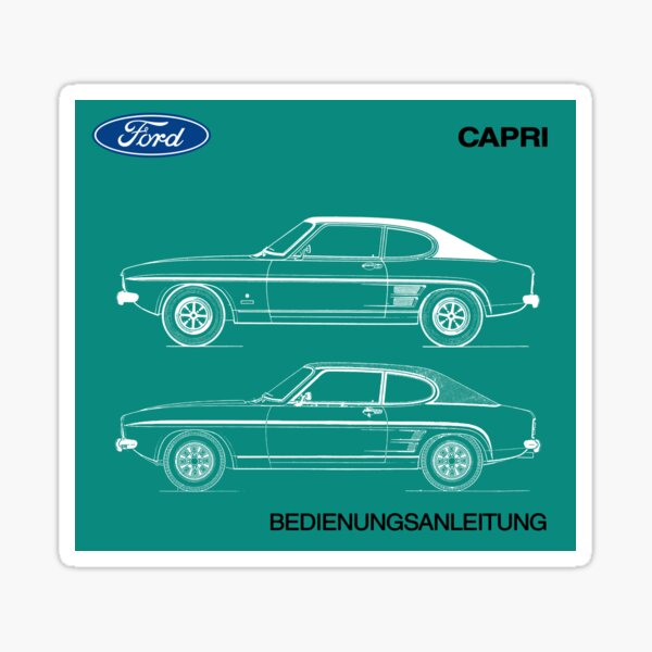 "FORD CAPRI OWNER'S MANUAL" Sticker by ThrowbackM2 | Redbubble