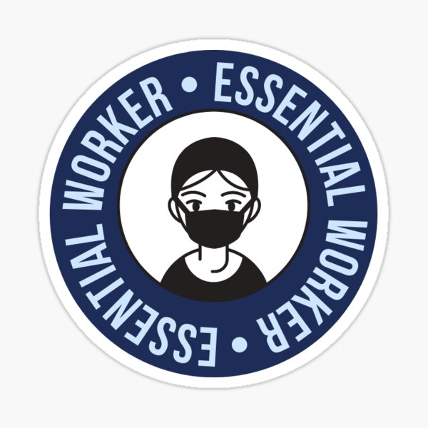 "Essential Worker Logo" Sticker for Sale by HighlandDesign | Redbubble