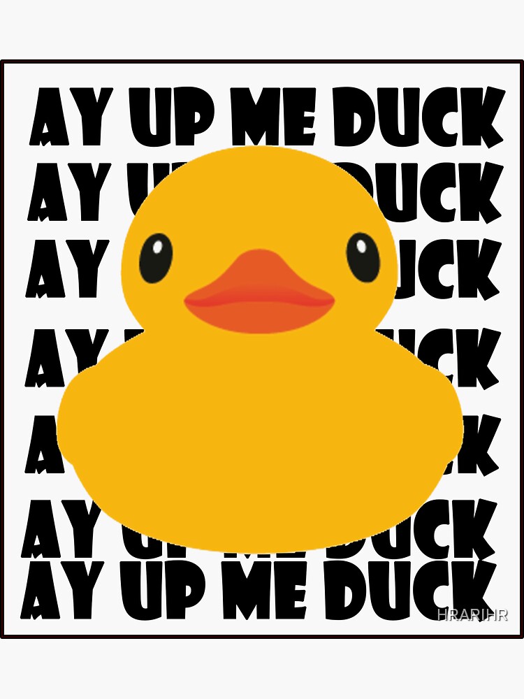 "Ay Up Me Duck" Sticker for Sale by HRARIHR | Redbubble